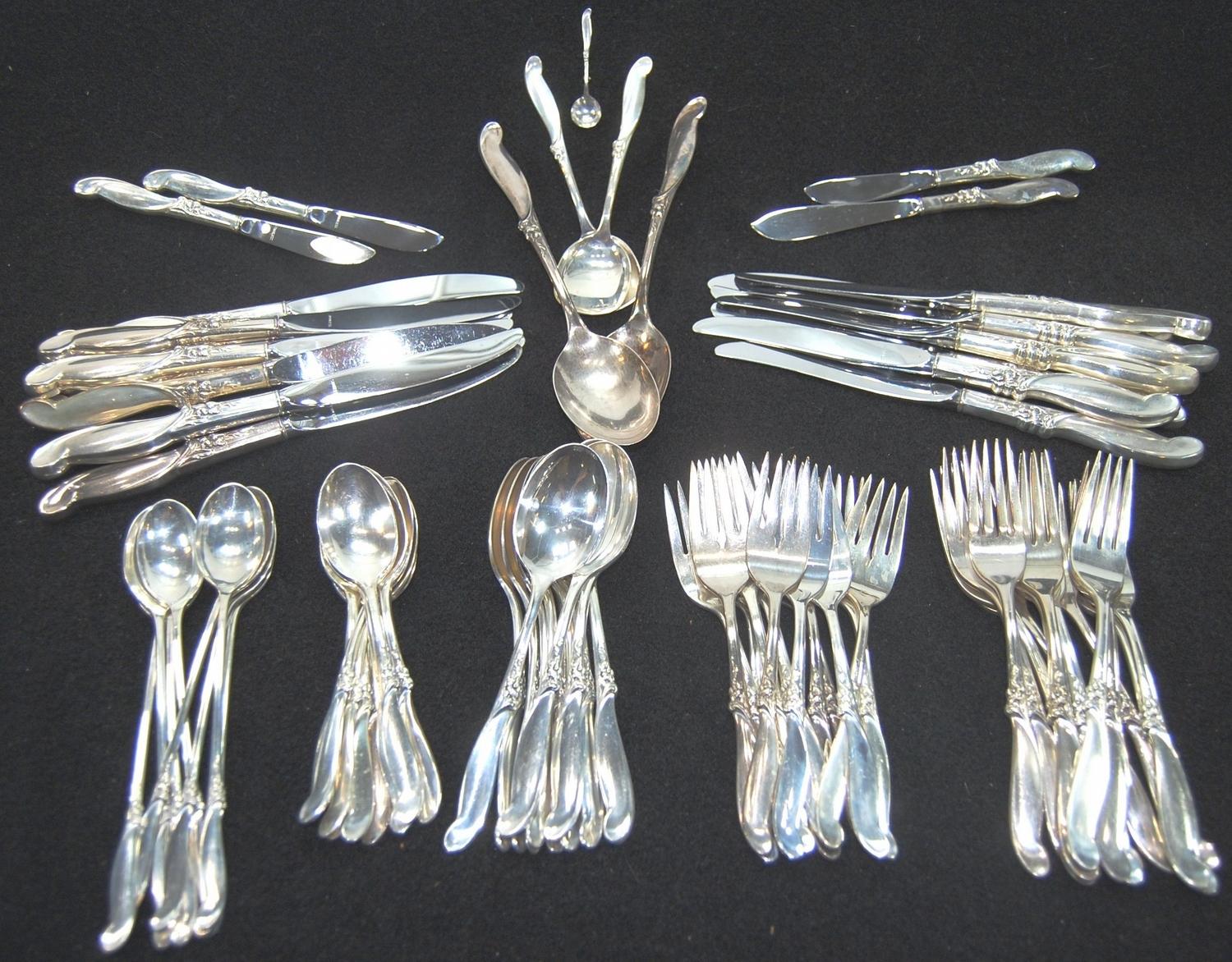 International Sterling, "Silver Melody" Pattern, Flatware Set - 77 ...