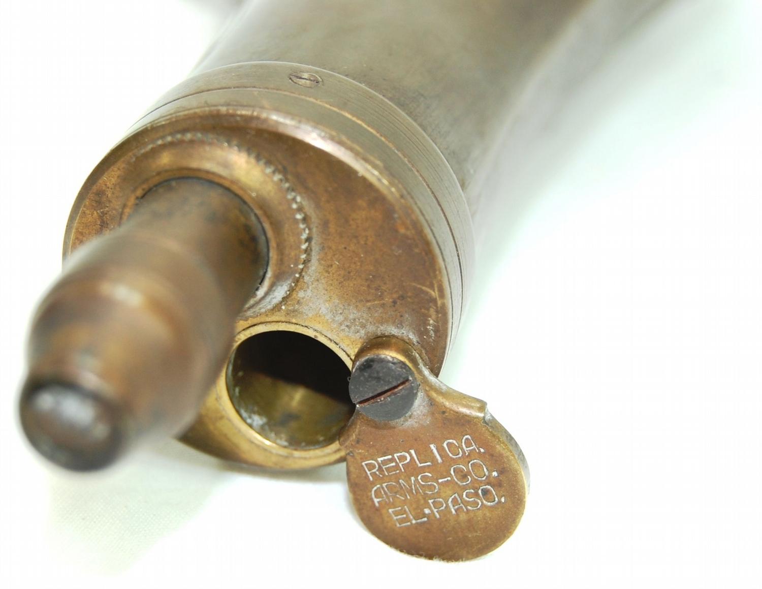 Three Brass Powder Flasks, Modern & Antique