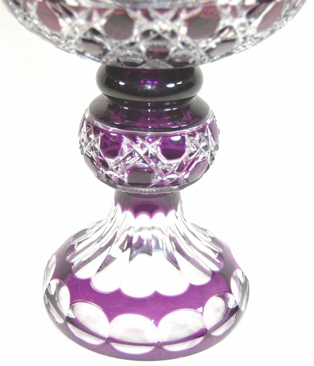 Cut To Clear, Bohemian Crystal Amethyst Purple Vase/Urn