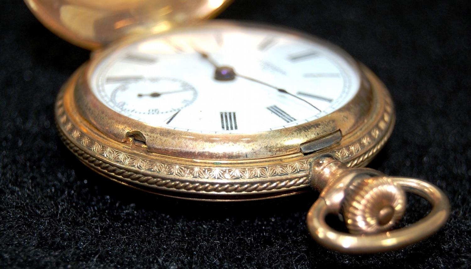 New York Standard Antique Pocket Watch, Gold Plated