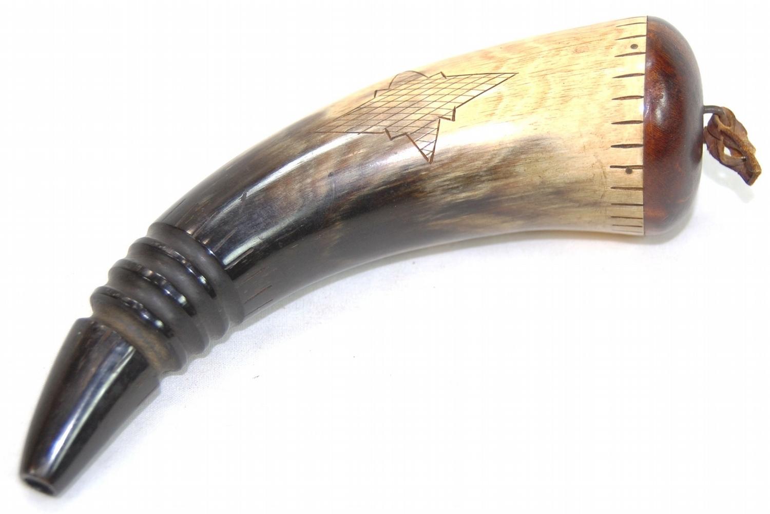 Pair of Vintage Black Powder Horns for re-enactment