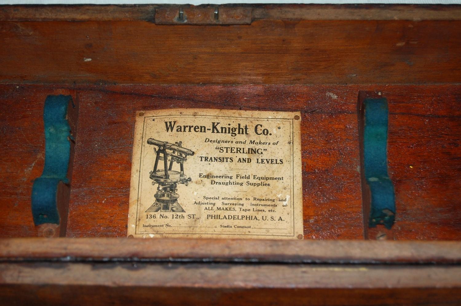 Warren - Knight Co. "Sterling 857" Transit W/ Original Box & Tripod ...