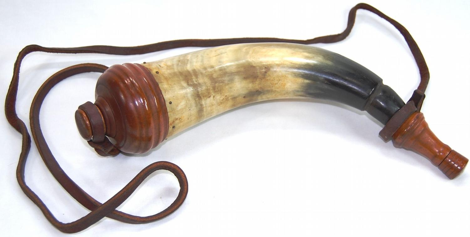 Pair of Vintage Black Powder Horns