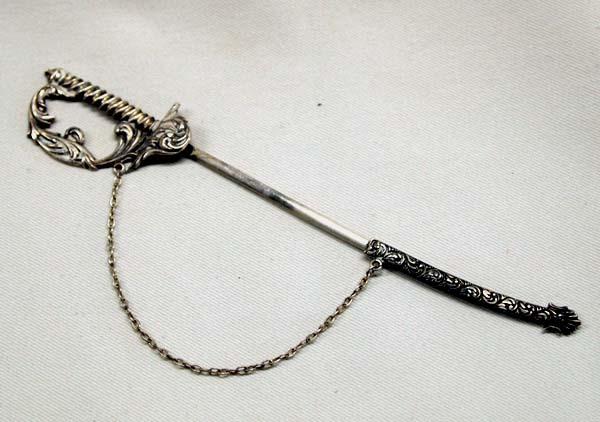 Estate 1900s Foster & Bailey Silver Sword Pin