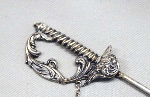 Estate 1900s Foster & Bailey Silver Sword Pin