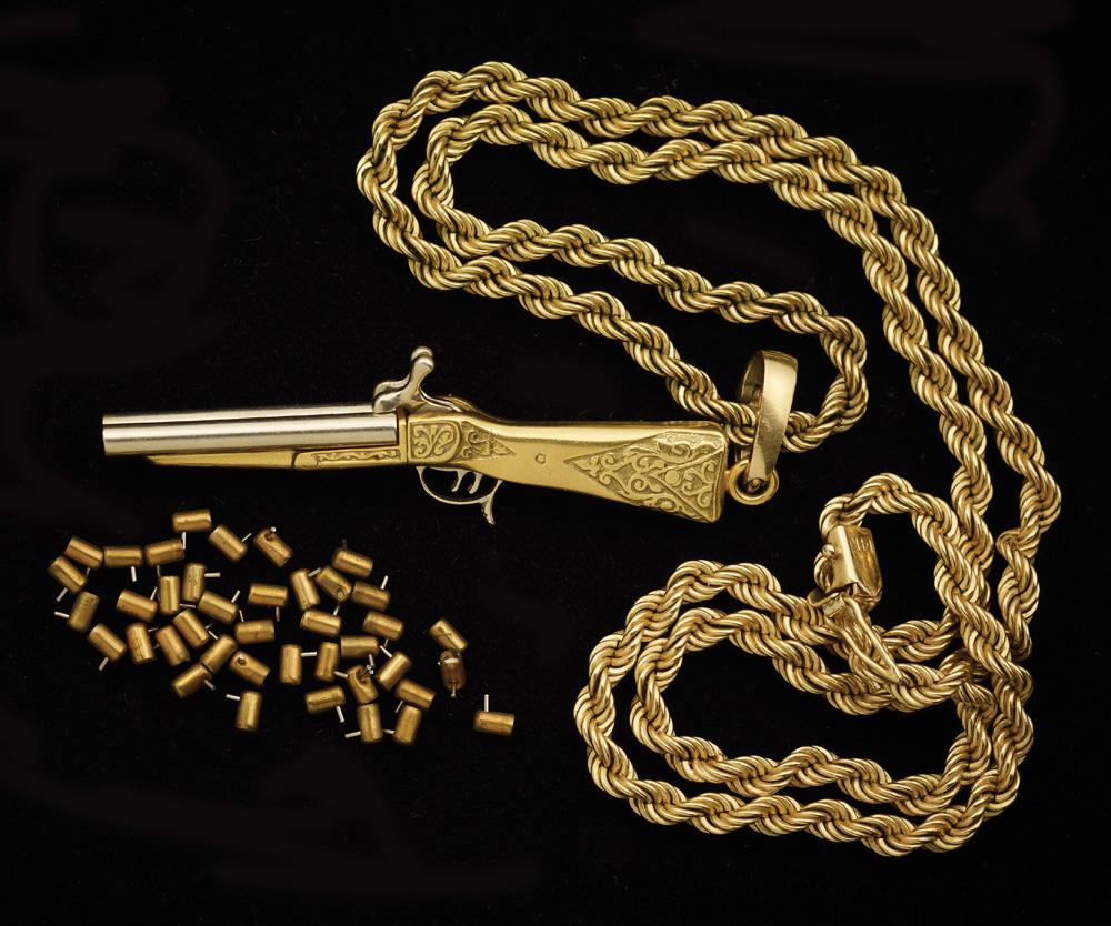 Miniature Shotgun on 14K gold Chain