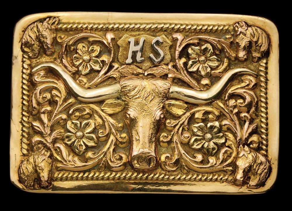 Solid Gold Edward H Bohlin Longhorn Buckle