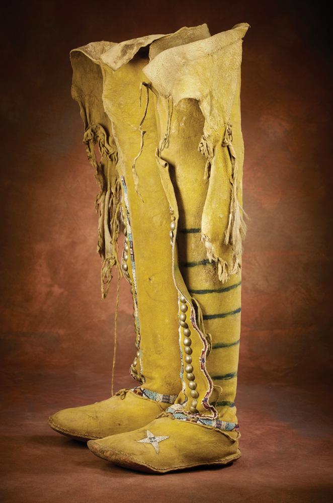 Southern Plains Beaded Hightop Moccasins