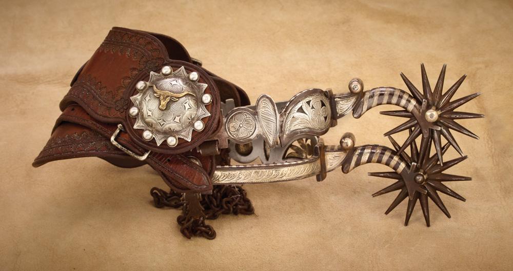 Ron Bliss Tapia Style Inlaid Spurs