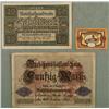 3 Old German Paper Money Mark, Pfennig Notes 1914-1920