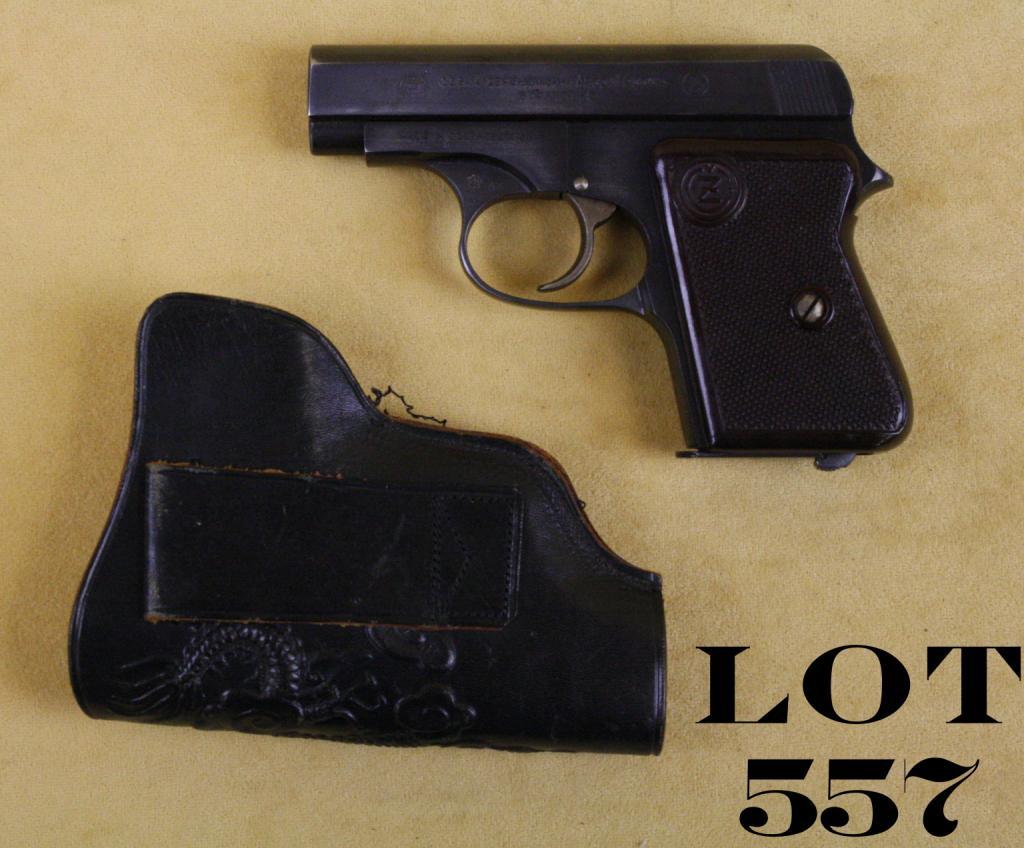 CZ Model 1945 pocket semi-auto DA pistol, .25 cal., blue finish ...