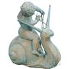Bronze Little Boy Riding On Snail Figural Statue