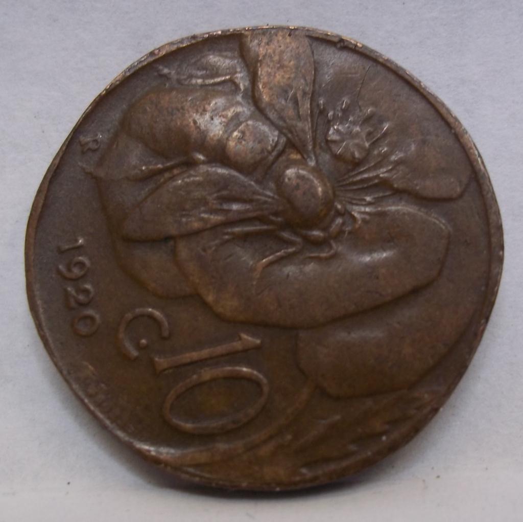 1920 Italy Copper 10 Cent Coin Rare