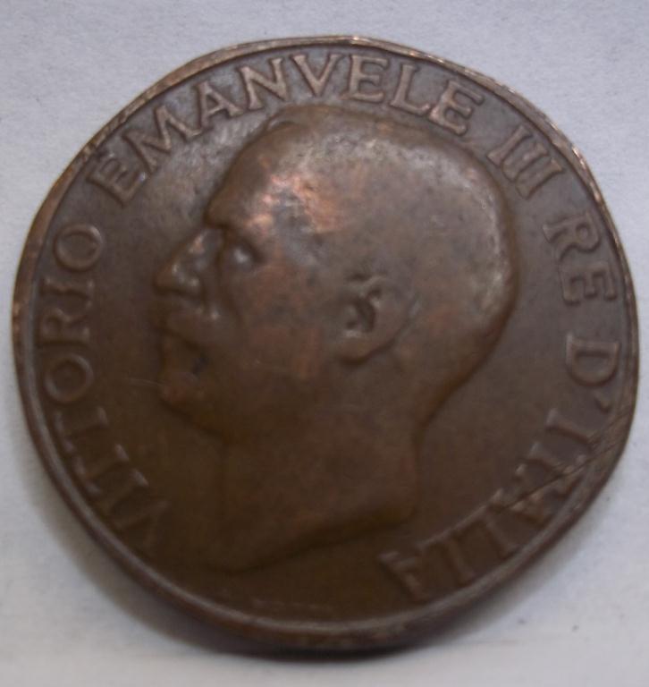 1920 Italy Copper 10 Cent Coin Rare