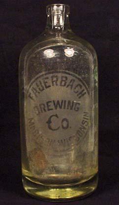 VINTAGE FAUERBACH BREWING CO. ETCHED GLASS BEER BO