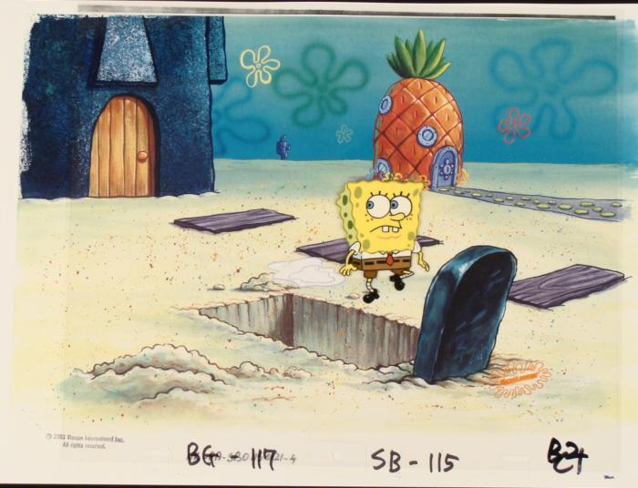 Background Grave Cel Original SpongeBob Art Production