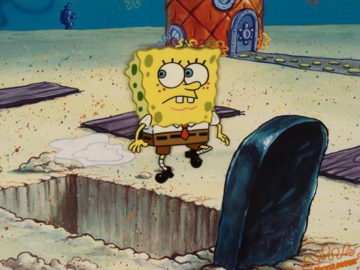 Background Grave Cel Original SpongeBob Art Production