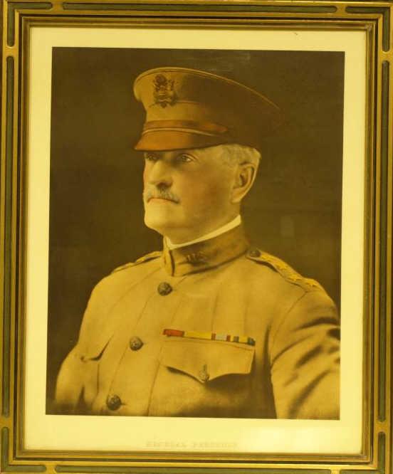 Terrific hand tinted portrait of General "Black Jack" Pershing in it's ...