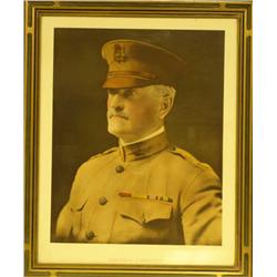 Terrific hand tinted portrait of General "Black Jack" Pershing in it's ...