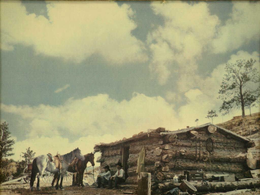 LA Huffman colored photograph "The Line Camp" a nice 2nd generation ...