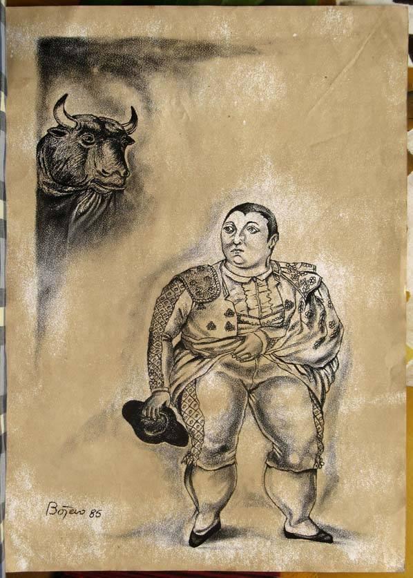 BULLFIGHTER AFTER FERNANDO BOTERO DRAWING