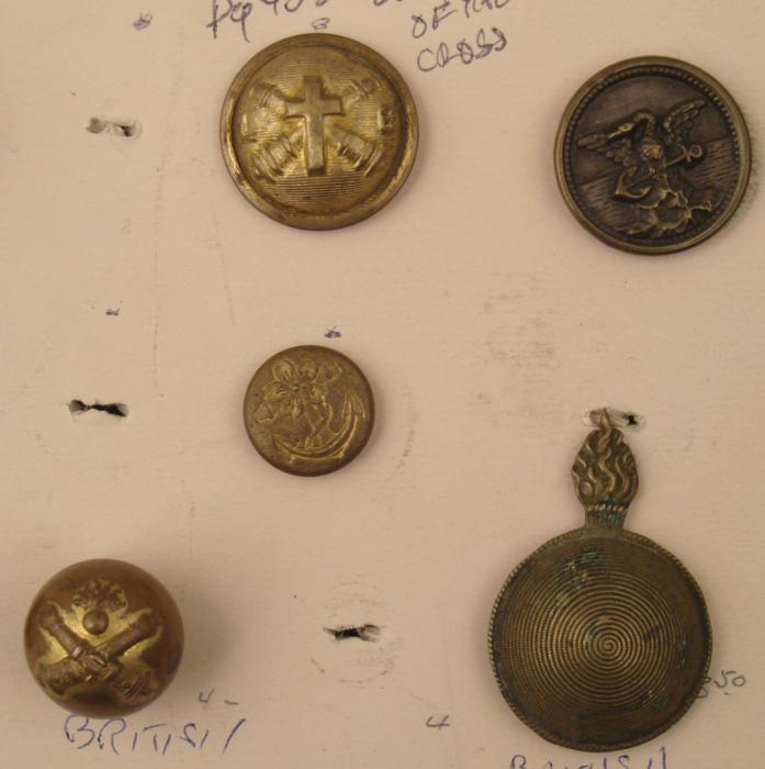 22 Vintage Buttons: German Imperial,British, Indian War