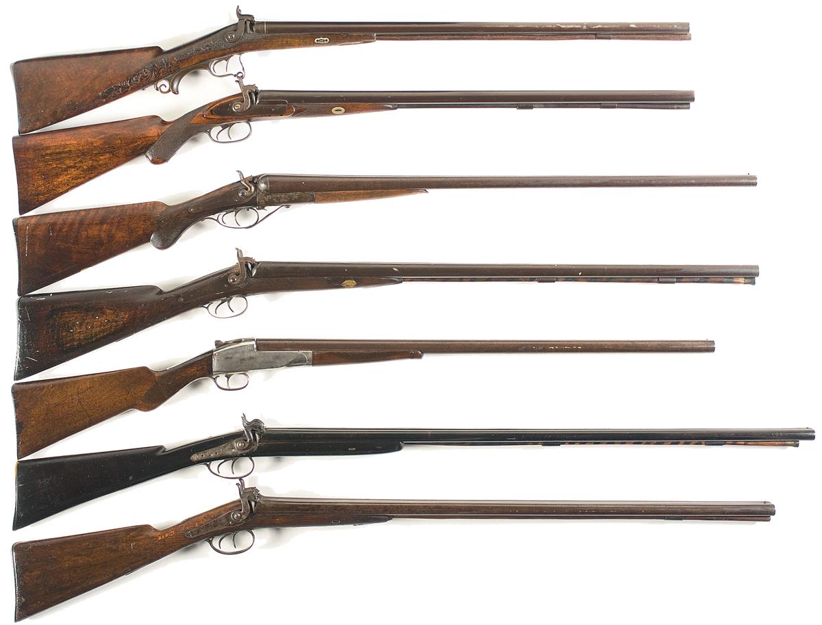Seven Antique Shotguns
