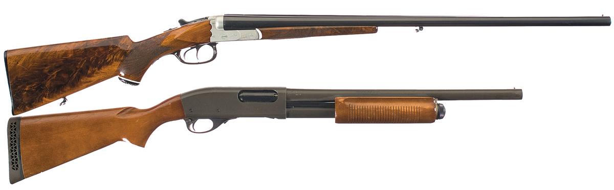 Two Shotguns- A) BSW- Suhl Marked German Side by Side Shotgun