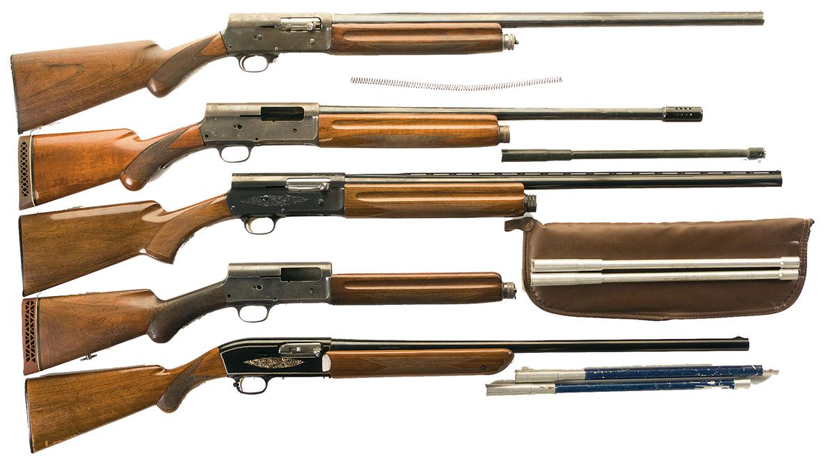 Five Browning Shotguns