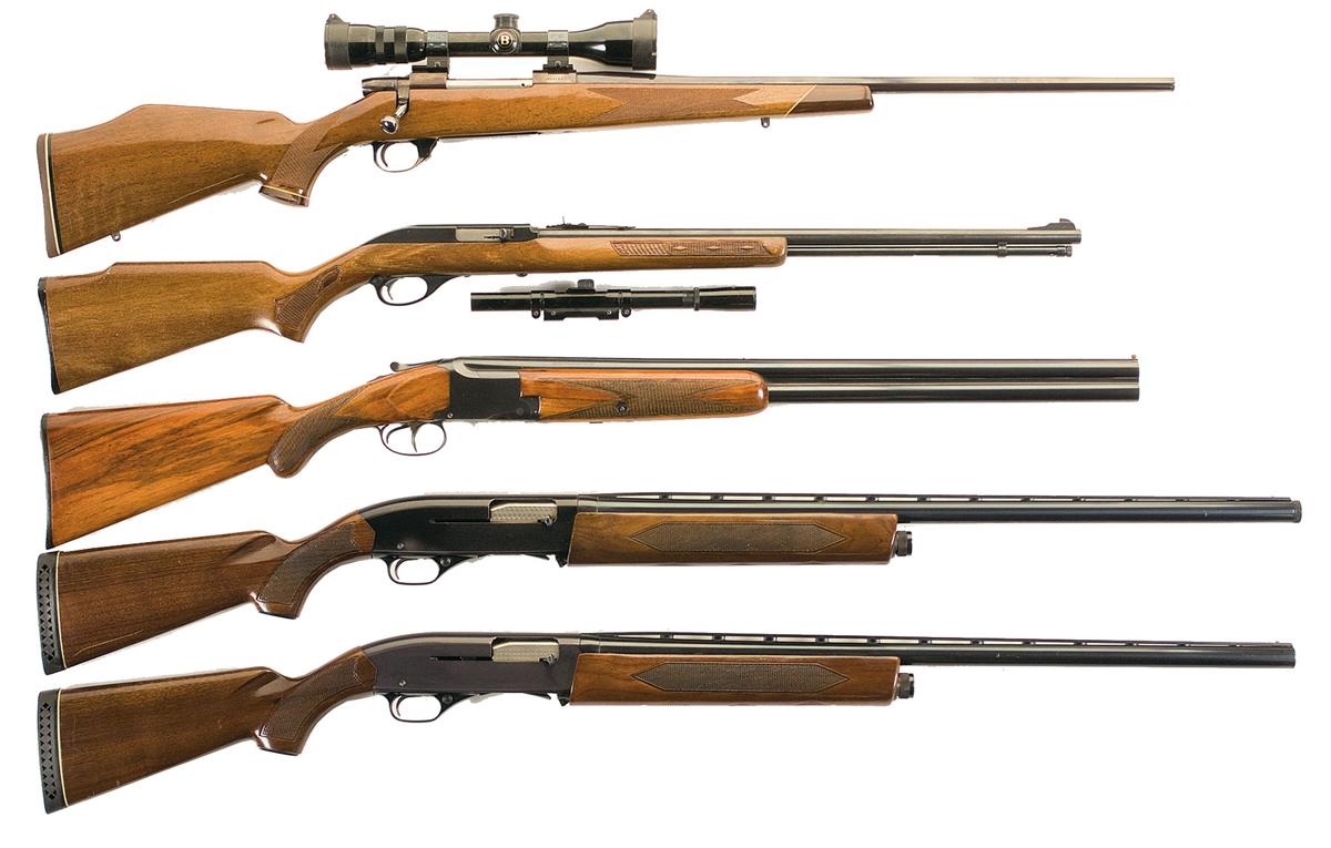 Three Shotguns & Two Rifles