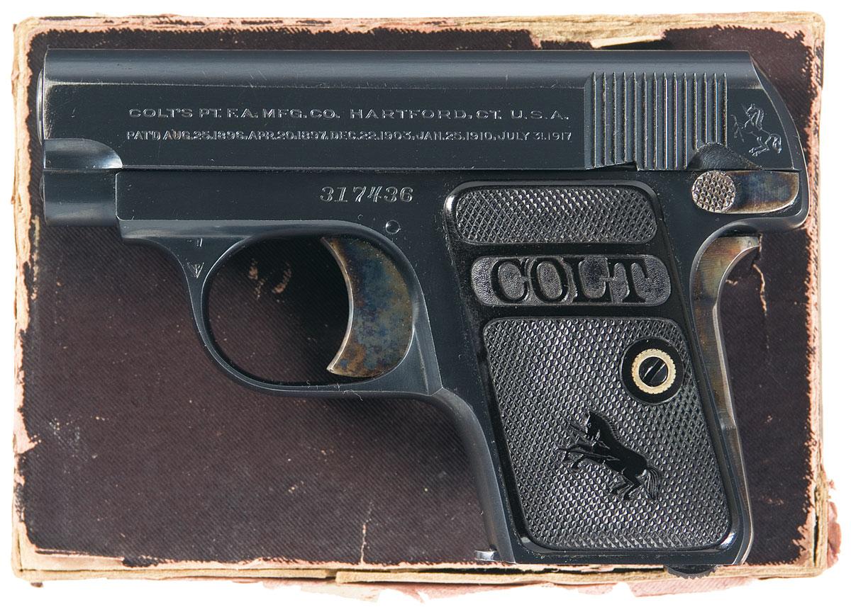 Colt Model 1908 Hammerless .25 Pocket Pistol with Box