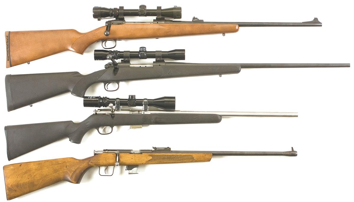 Four Bolt Action Rifles