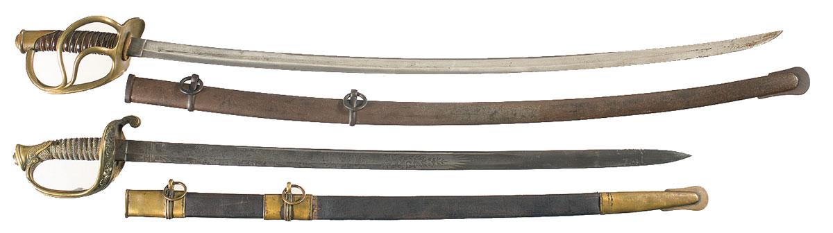Civil War Model 1850 Foot Officer's Sword and Roby Model 1860 Light ...