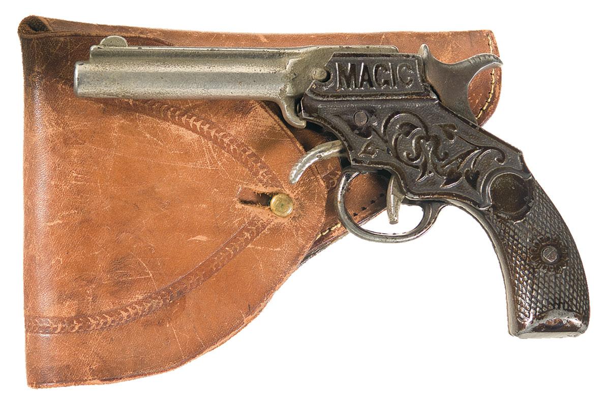 Magic Marked Cast Iron Single Shot Pistol with Holster