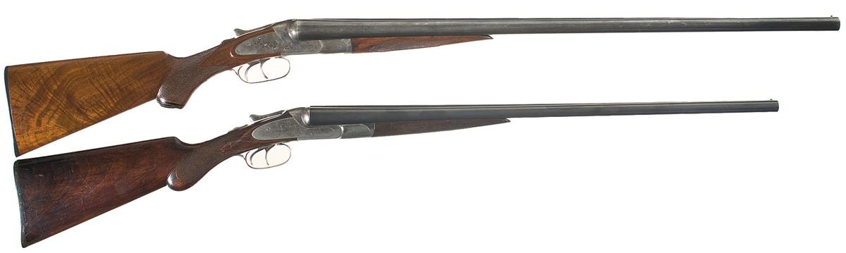 Two Double Barrel Side Lock Shotguns