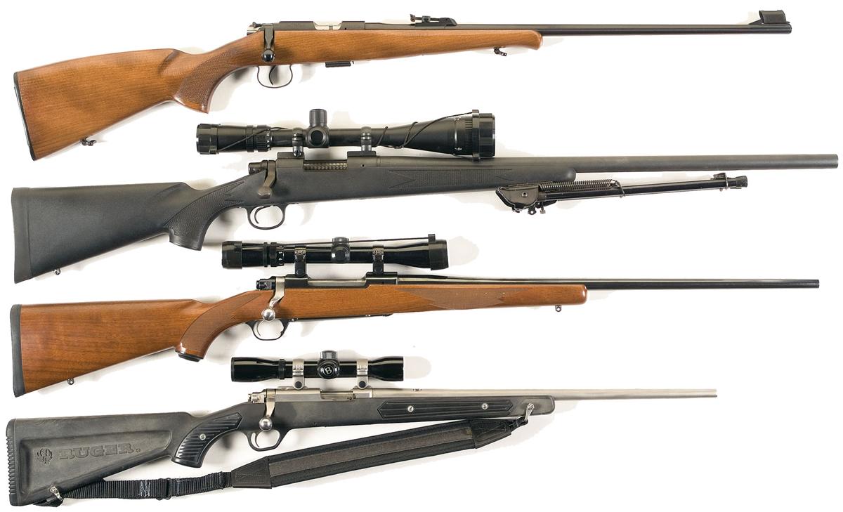 Four Bolt Action Rifles