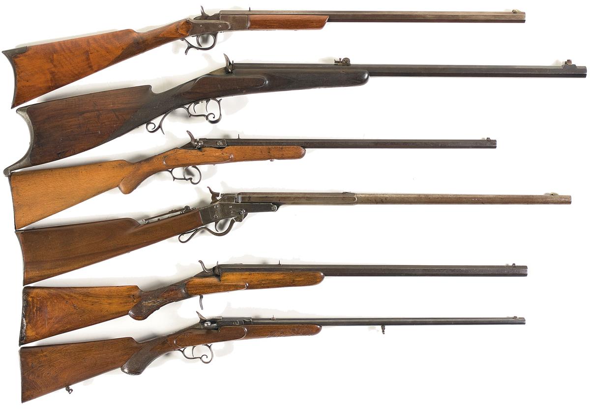 Six Single Shot Rifles