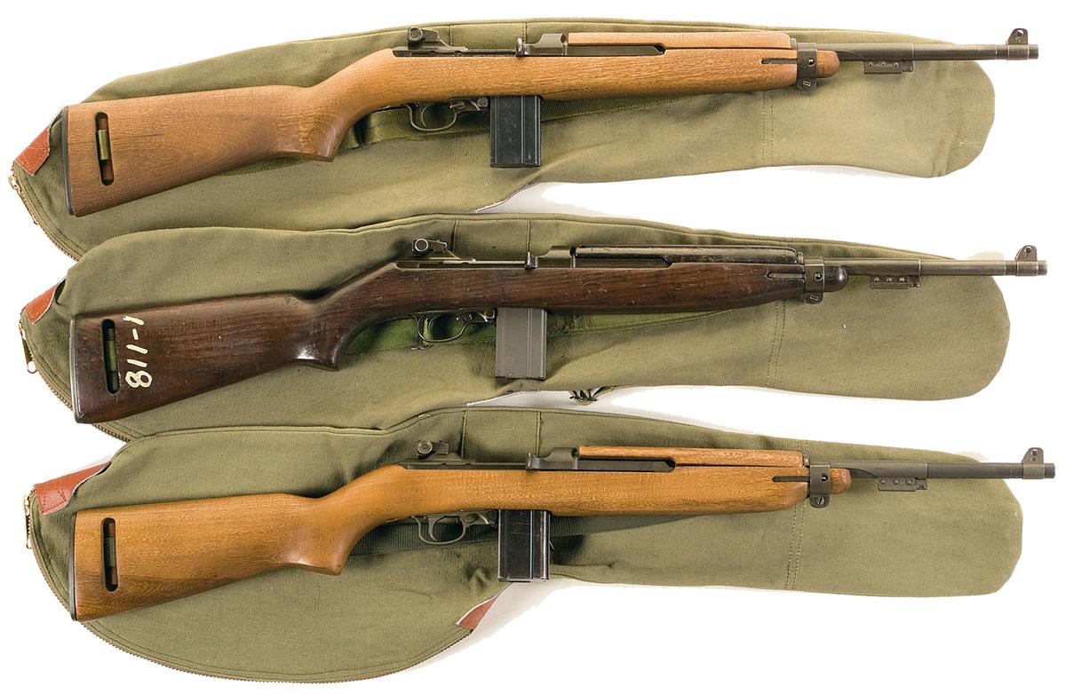 Three U.S. M1 Semi-Automatic Carbines