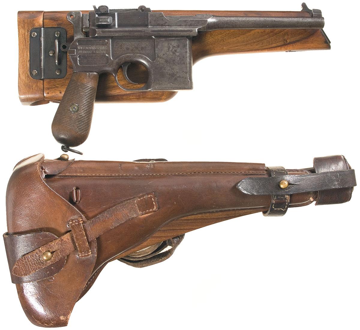Mauser Broomhandle Semi-Automatic Pistol with Two Stocks and Holster