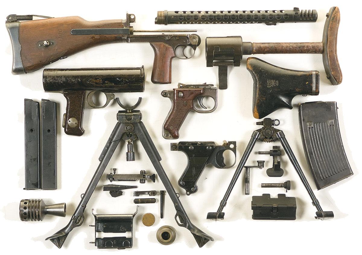 Loose Assortment of Automatic Weapon Parts