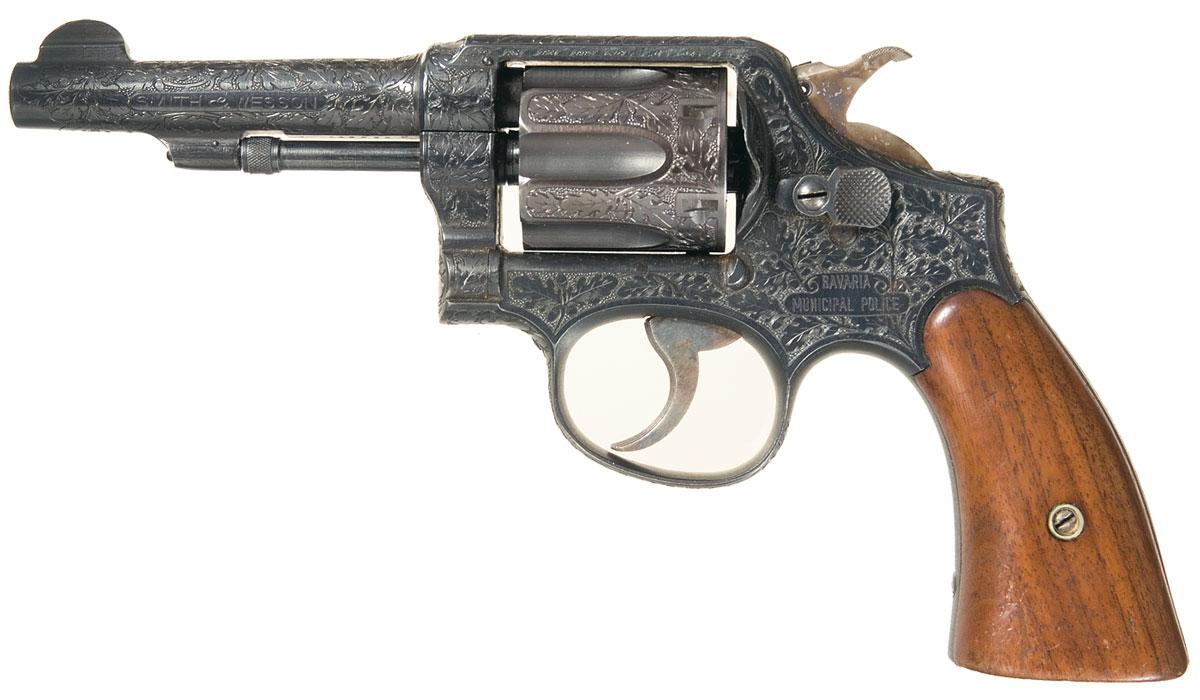 Custom Engraved Smith & Wesson Victory Model Double Action Revolver