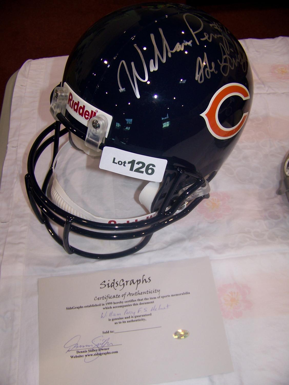 CHICAGO BEARS SIGNED FOOTBALL HELMET- SIGNED BY #72 WILLIAM "THE FRIDGE ...