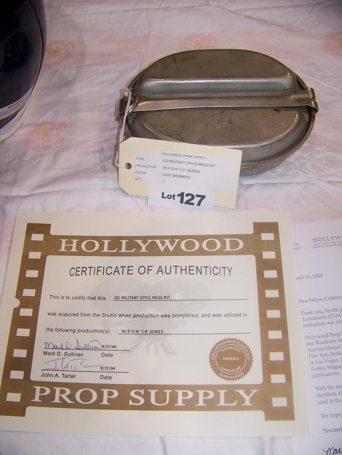 M*A*S*H T.V SERIES HOLLYWOOD PROP-U.S MILITARY STYLE MESS KIT W/ C.O.A ...