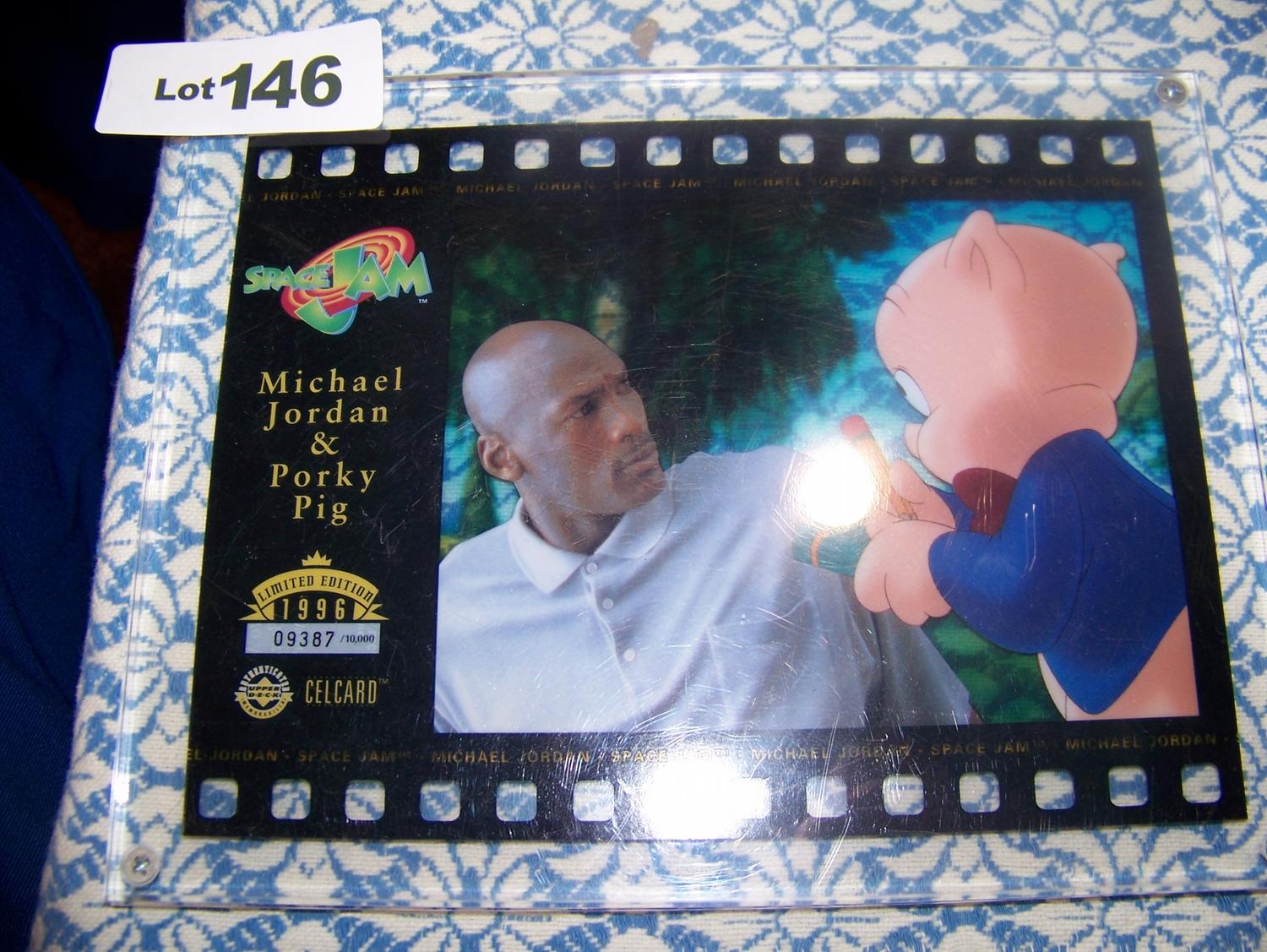 Limited Edition Cel card with Michael Jordan & Porky Pig