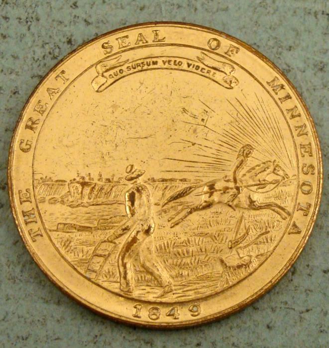 Minnesota Territorial Centennial State Medal 1949 BU