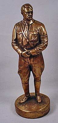 WW2 GERMAN NAZI ADOLF HITLER STATUE - COPPER - App