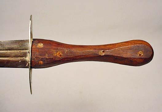 ANTIQUE OLD WEST GAMBLER'S PUSH DAGGER W/ WOOD HAN