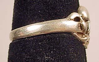 WW2 GERMAN NAZI WAFFEN SS SKULL RING - Marked 925