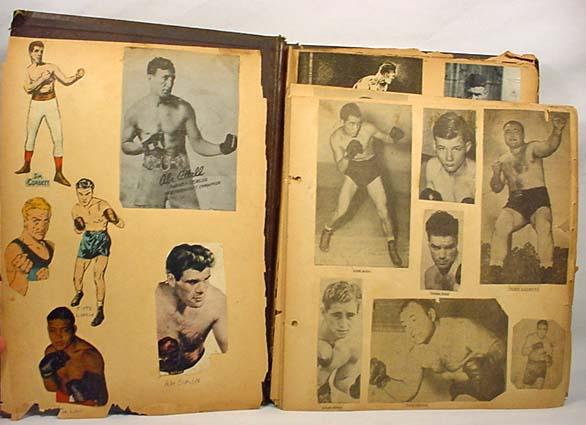 LARGE VINTAGE BOXING SCRAPBOOK - W/ HUNDREDS OF BO