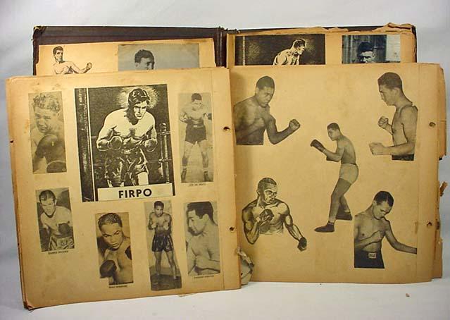 LARGE VINTAGE BOXING SCRAPBOOK - W/ HUNDREDS OF BO